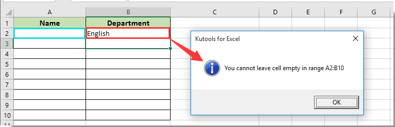 How to prevent blank or missing entries in cells in Excel?