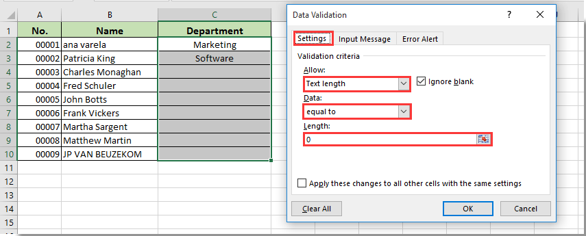 How to prevent data entry into specific cells of a worksheet in Excel?