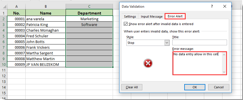 How To Prevent Data Entry Into Specific Cells Of A Worksheet In Excel