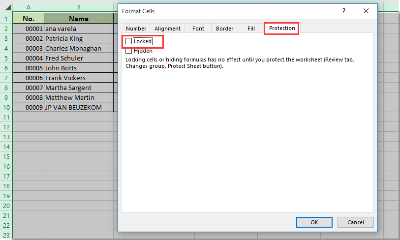 How to prevent data entry into specific cells of a worksheet in Excel?