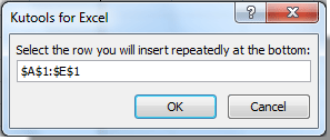 How to print rows repeatedly at the bottom of every printed page in Excel?