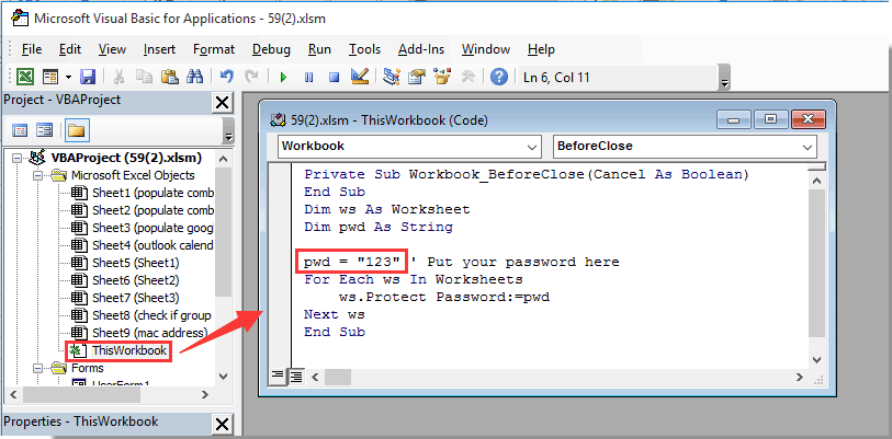 How To Automatically Protect All Worksheets When Closing The Excel Workbook 