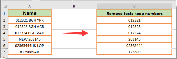 How To Remove Only Text From Cells That Containing Numbers And Texts In 