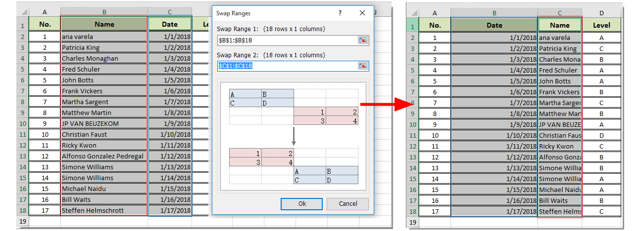 How To Reorder Position Of Columns In Table In Excel 