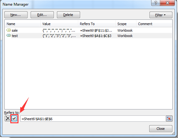 How to resize an existing named range in Excel?