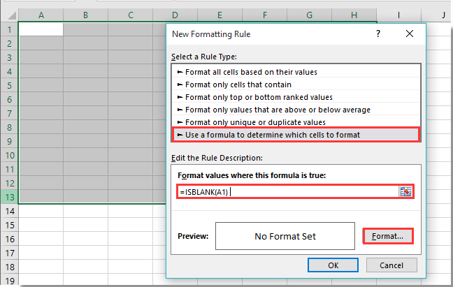 How To Shade A Blank Cell Until Something Is Entered In Excel