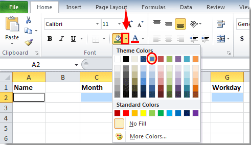How to show the arrow of drop down list in Excel?