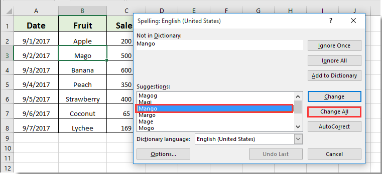 How to spell check all sheets or entire workbook at once in Excel?