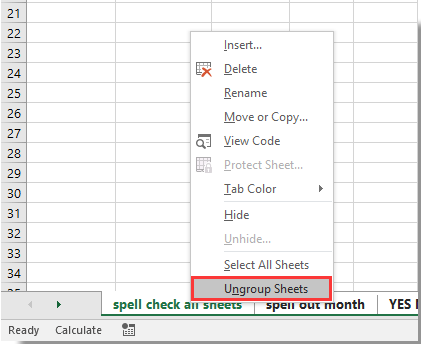 How to spell check all sheets or entire workbook at once in Excel?