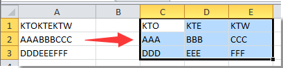 How to split string by certain length in Excel?