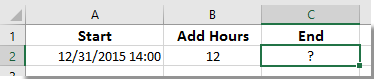 How to add or subtract hours from a date/time field in Excel?