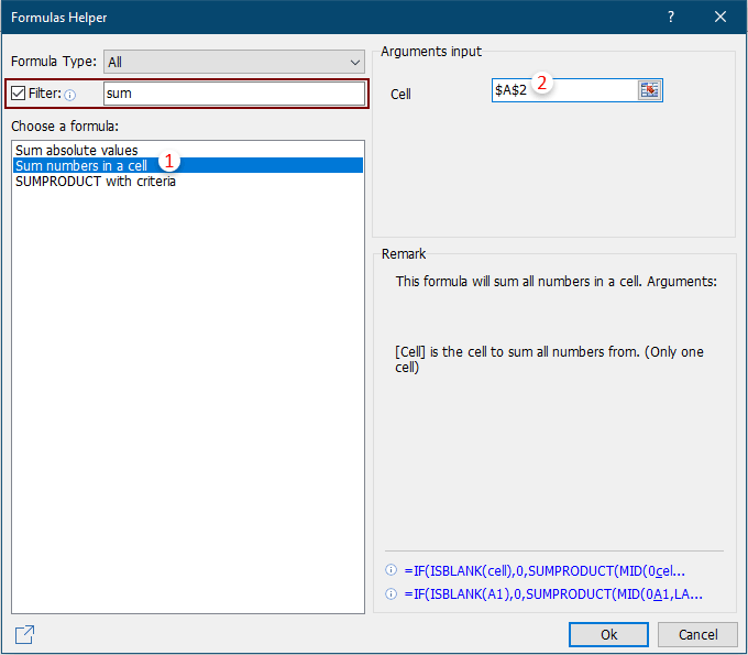 How to sum or adding numbers in a single cell in Excel?