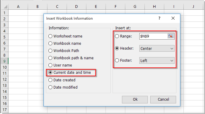 How to display system time or date in Excel?