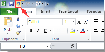 How to undo all changes to get back the original data in Excel?