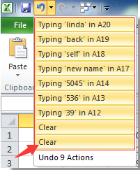 How to undo all changes to get back the original data in Excel?