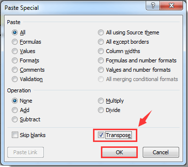 How to convert vertical list to horizontal or vice versa in Excel?