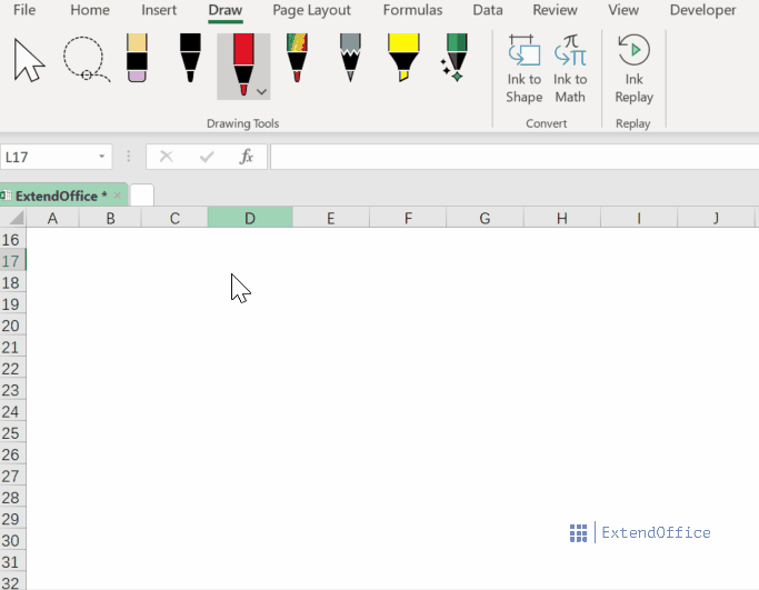 วิธีการวาดหรือเขียนลวก ๆ ใน Excel?