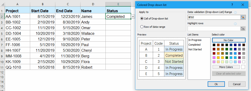 How To highlight Rows Based On Drop Down List In Excel 