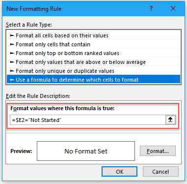 How to highlight rows based on drop down list in Excel?