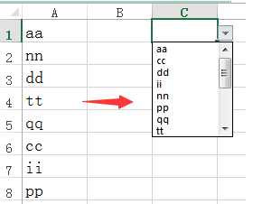 How to create a dynamic drop down list in alphabetical order in Excel?