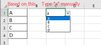 How to create data validation list with case sensitive in Excel?