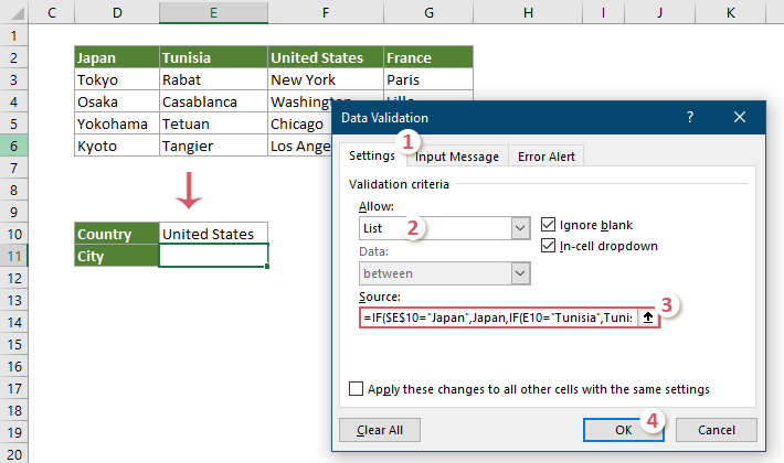 Conditional Drop-Down List with IF Statement (5 Examples)