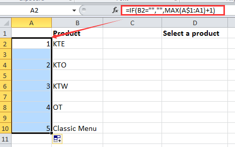 How to create a dynamic list without blank in Excel?