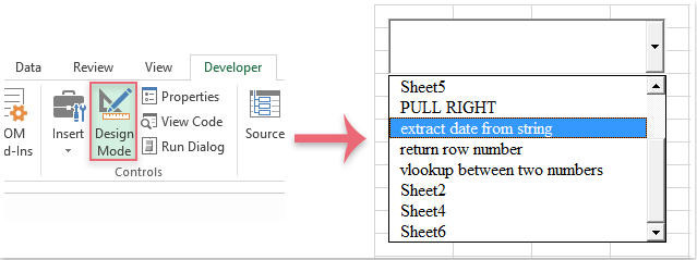 How To Navigate Between Worksheets By Using Drop Down List In Excel