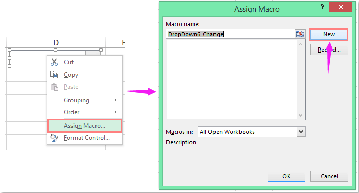 How to create drop down list with hyperlinks in Excel?