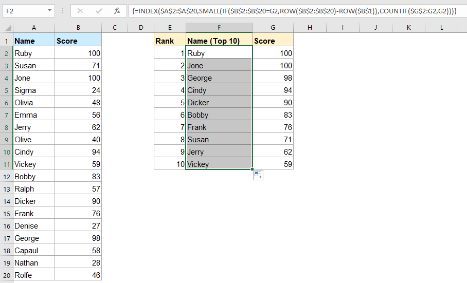 Premisa Exactitud Compilar Excel Top 10 Values Camello Confiar Jefe