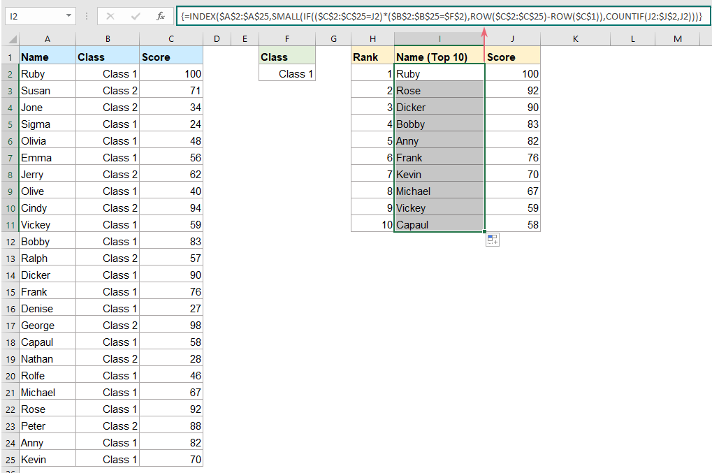 How To Create Dynamic Top 10 Or N List In Excel 1323