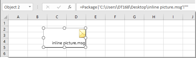 How to insert or embed an Outlook message in Excel?