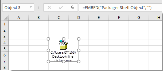 How to insert or embed an Outlook message in Excel?