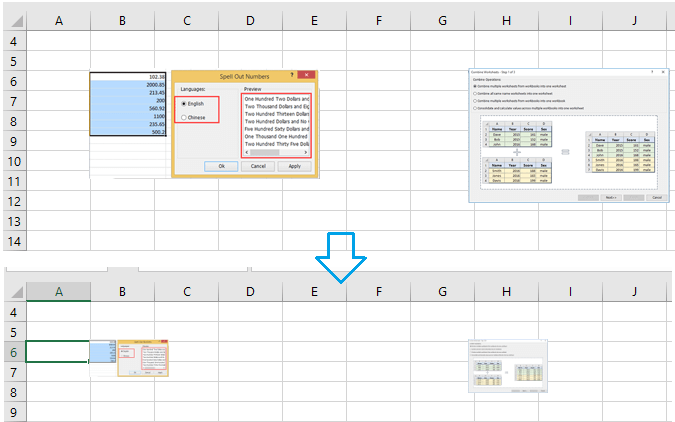 How to enlarge or shrink picture with one click in Excel?