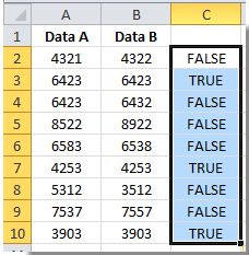 How to find out if exact match in Excel?