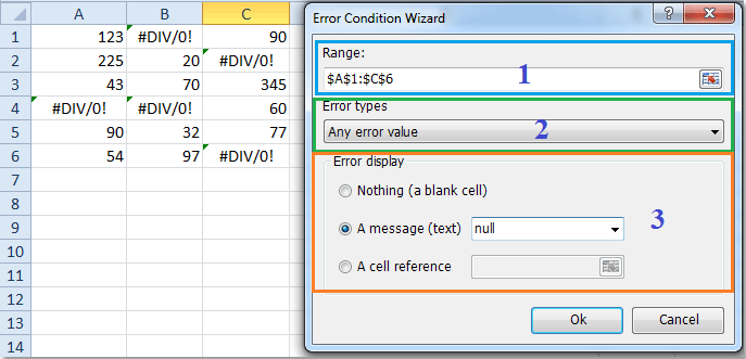 Comment changer # DIV / 0! erreur au message lisible dans Excel?