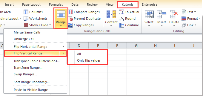 Quickly Flip Reverse Data Order Of Columns Or Rows In Excel Mobile 
