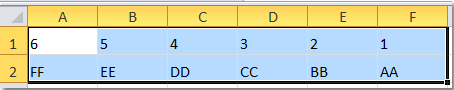 How to flip / reverse a row of data order in Excel quickly?