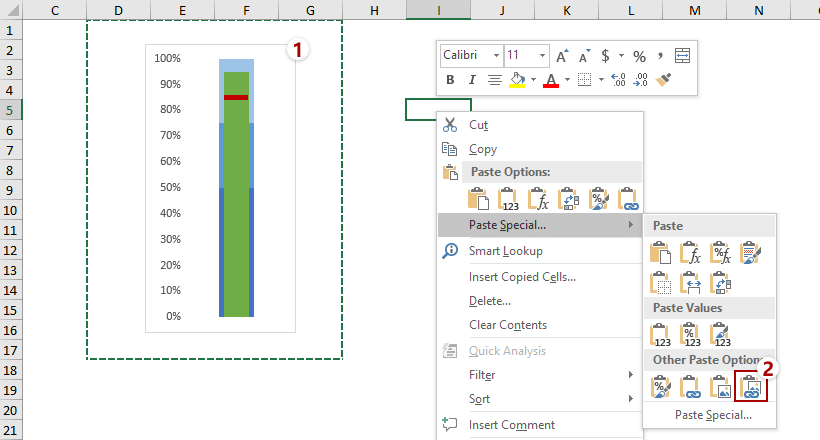 How to create bullet chart and horizontal bullet chart in Excel?