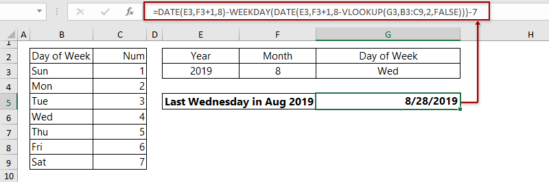 How to calculate date of the nth weekday of certain month and year in Excel?