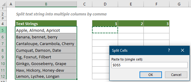 Excel tutorial: split text, number, and date cells (separate into multiple columns)