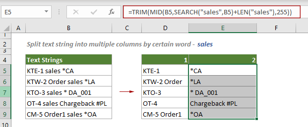Excel tutorial: split text, number, and date cells (separate into multiple columns)