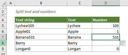 Excel tutorial: split text, number, and date cells (separate into ...