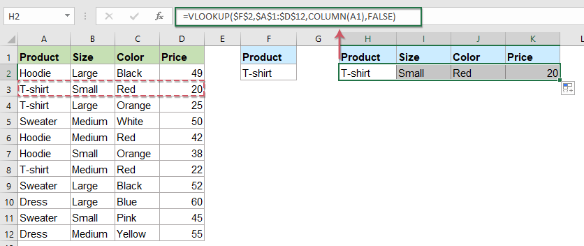 VLOOKUP function with some basic and advanced examples in Excel
