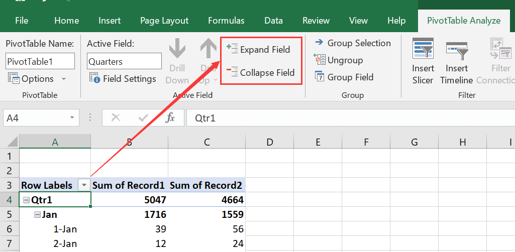 How To Collapse Pivot Table Rows In Excel Infoupdate