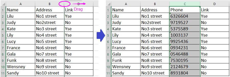 How to expand all collapsed columns or rows in Excel?
