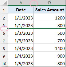 Steps on expanding all collapsed columns or rows in Excel