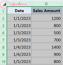 Steps on expanding all collapsed columns or rows in Excel