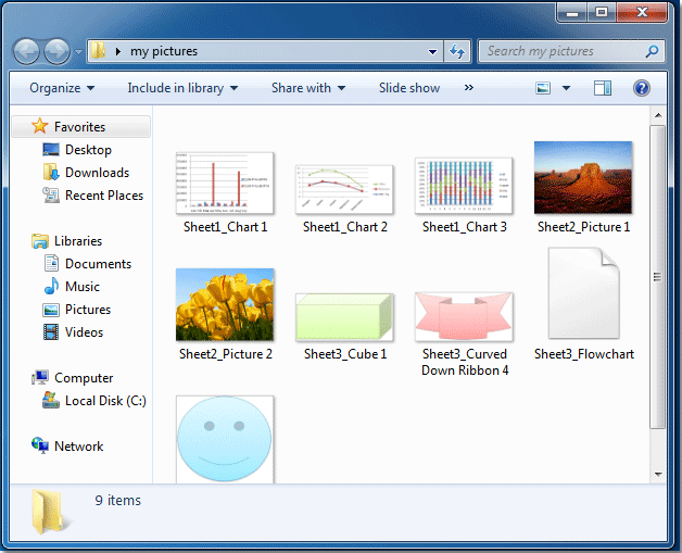 How to export charts to graphics in Excel?
