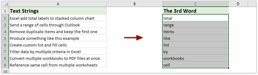 How To Extract First Last Nth Word From Text String In Excel 